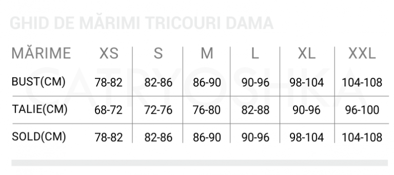 Ghid de Marimi | CATRYOSHKA | Magazin Online de Haine si Accesorii ...