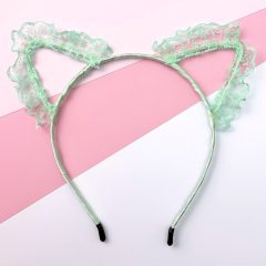 Coroniță Urechi de Pisică Dantelă Mentă Contur - CATRYOSHKA